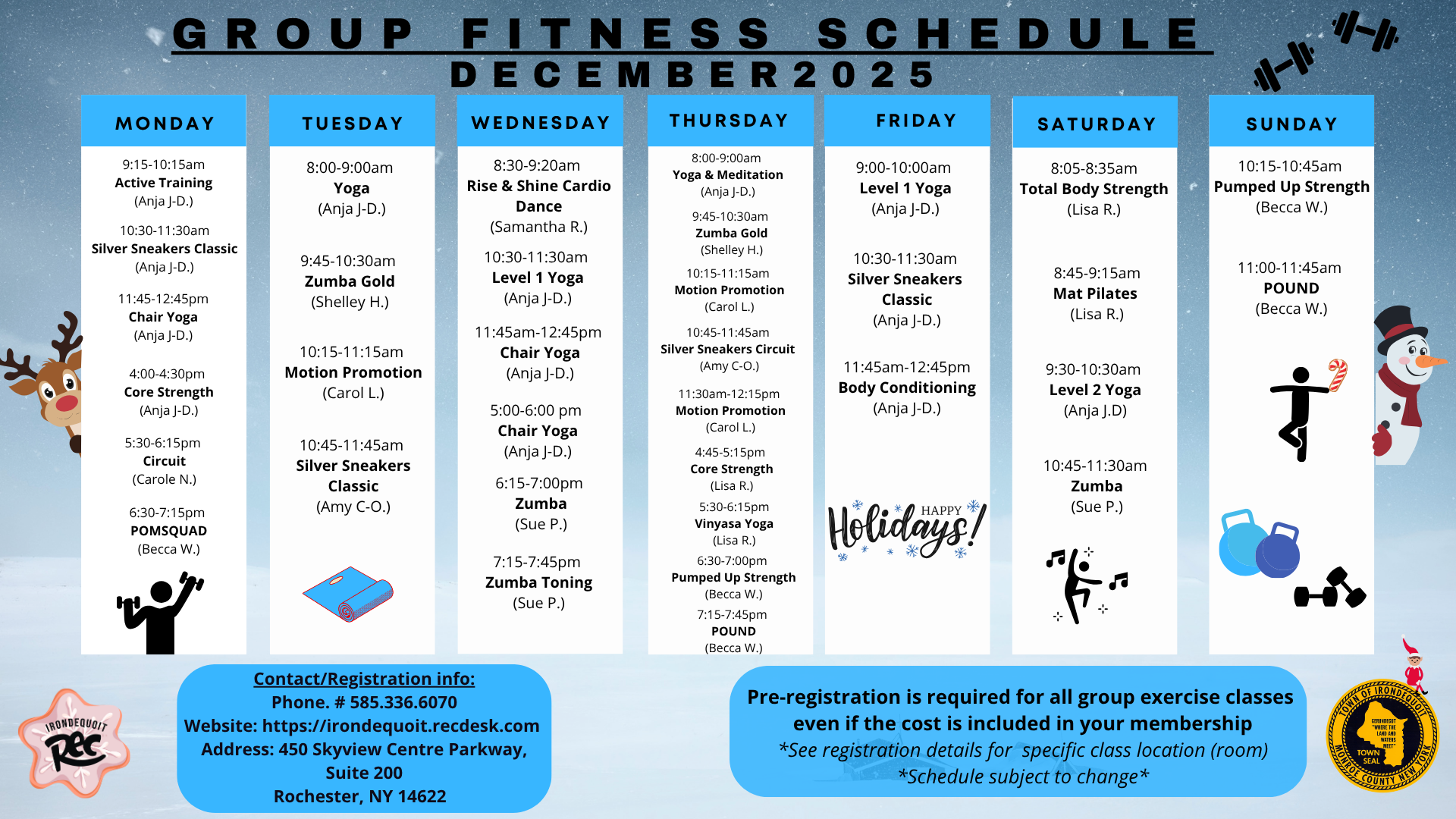 Schedules | Irondequoit, NY