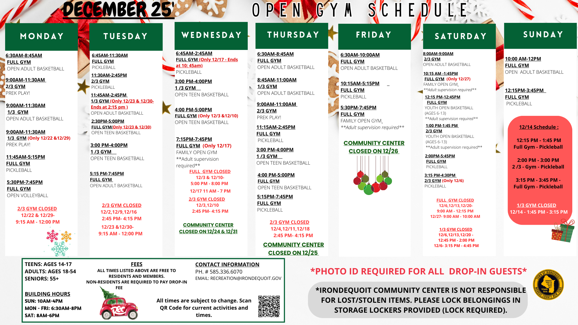 Schedules | Irondequoit, NY