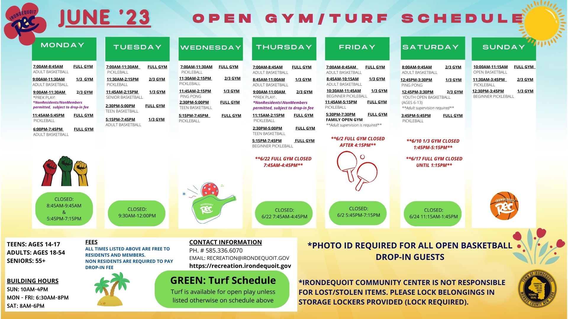 Schedules | Irondequoit, NY